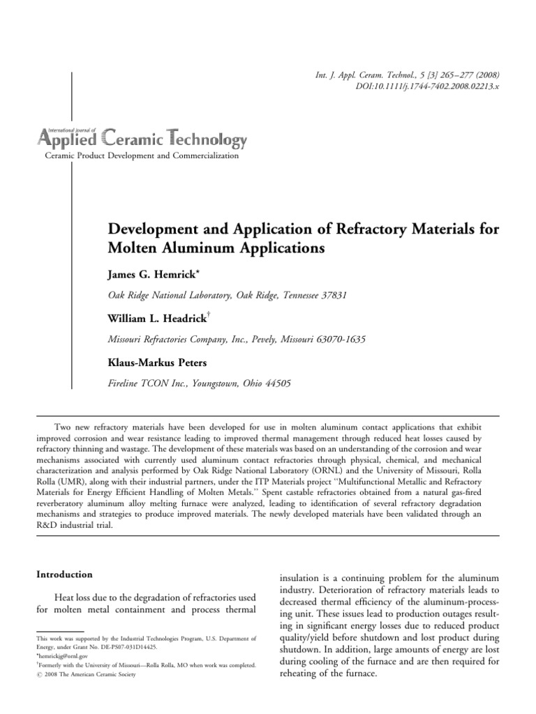 7-Development and Application of Refractory Materials | PDF | Refractory | Aluminium Oxide