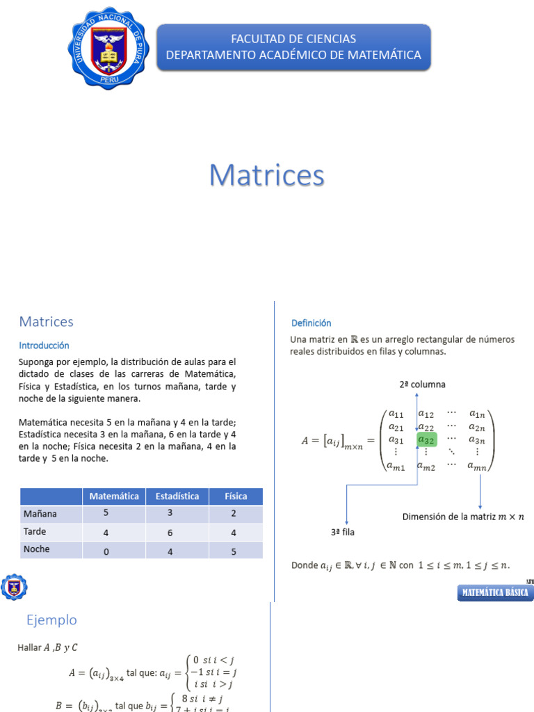 Introducción a las Matrices en Matemática | PDF | Matriz (Matemáticas ...