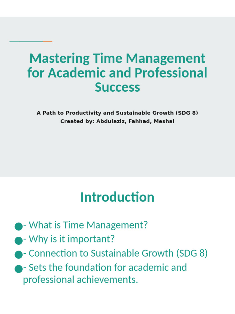 Time Management Presentation | PDF