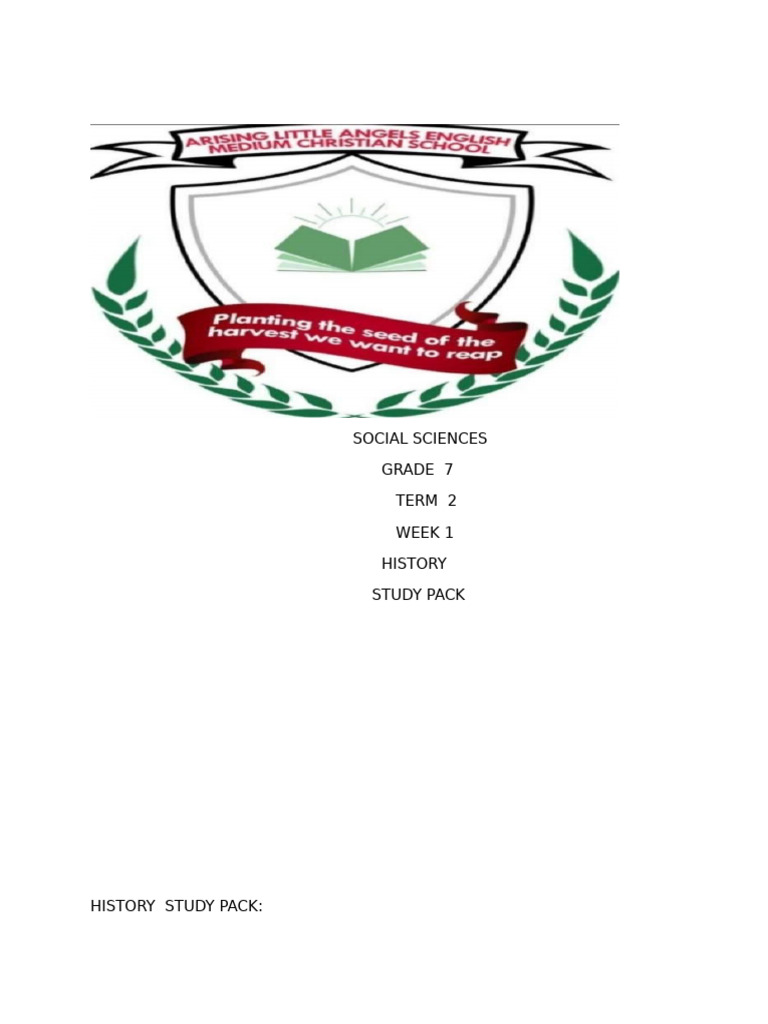Social Science grade 7 study pack | PDF