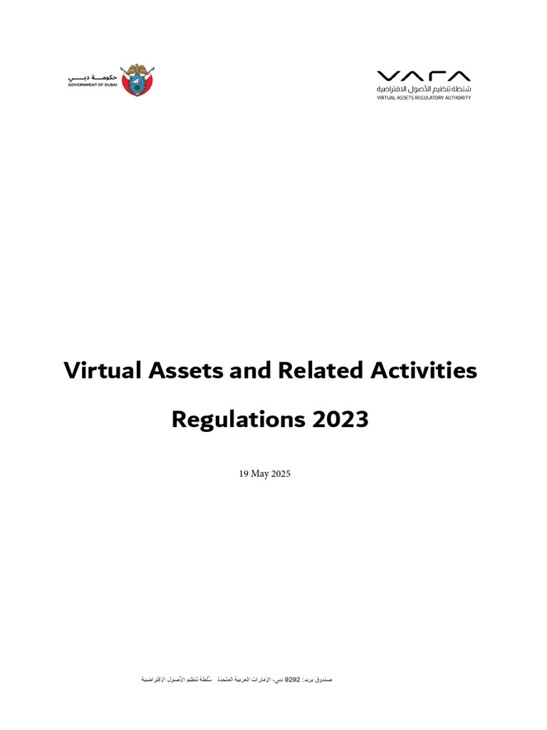 VARA Virtual Assets Regulations 2023 | PDF | Justice | Crime & Violence