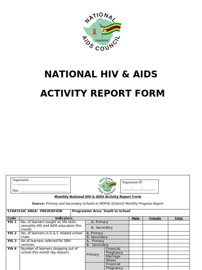 Monthly HIV & AIDS Activity Report | PDF
