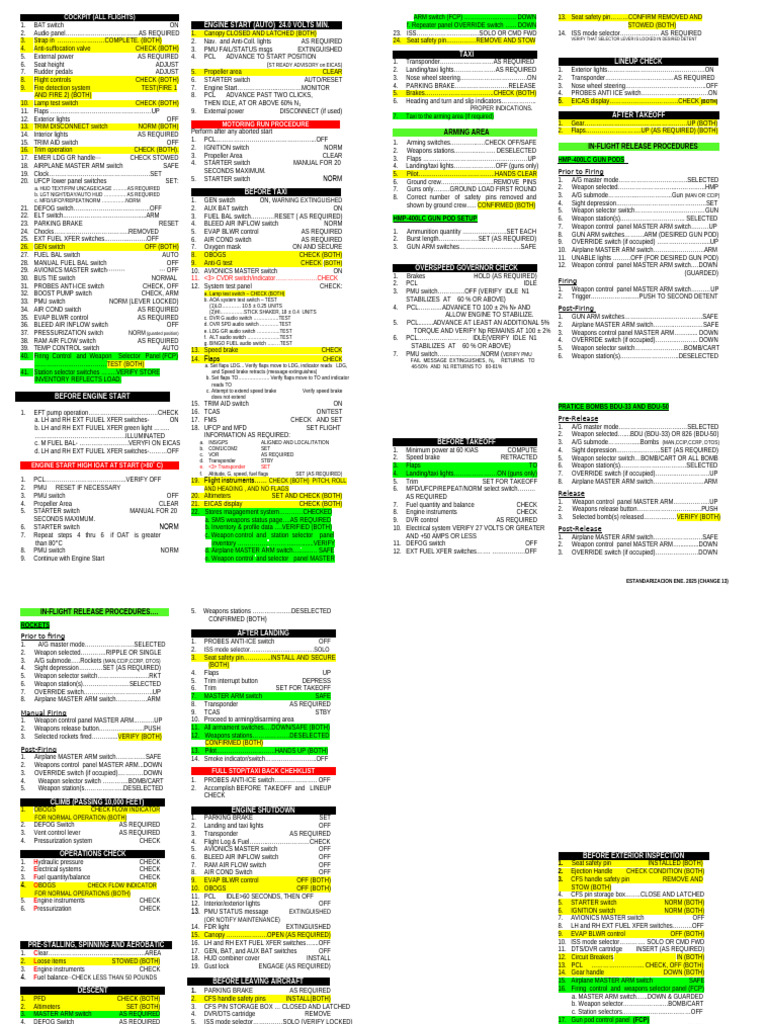 Cockpit Pre-Flight Checklist Guide | PDF | Seat Belt | Landing Gear