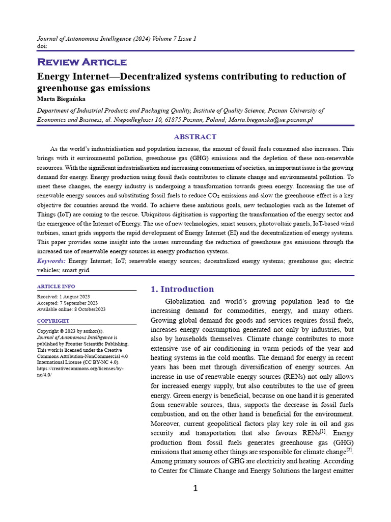 Energy Internet-Decentralized Systems Contributing | PDF ...