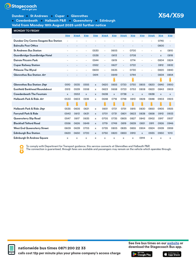 Stagecoach Buses X59 Timetable | PDF | Vehicles | Public Services