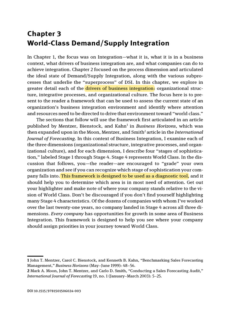 World-Class Demand/Supply Integration Guide | PDF | Logistics | Forecasting