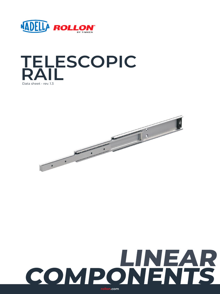 Telescopic Rail Data Sheet Overview | PDF | Screw | Stainless Steel