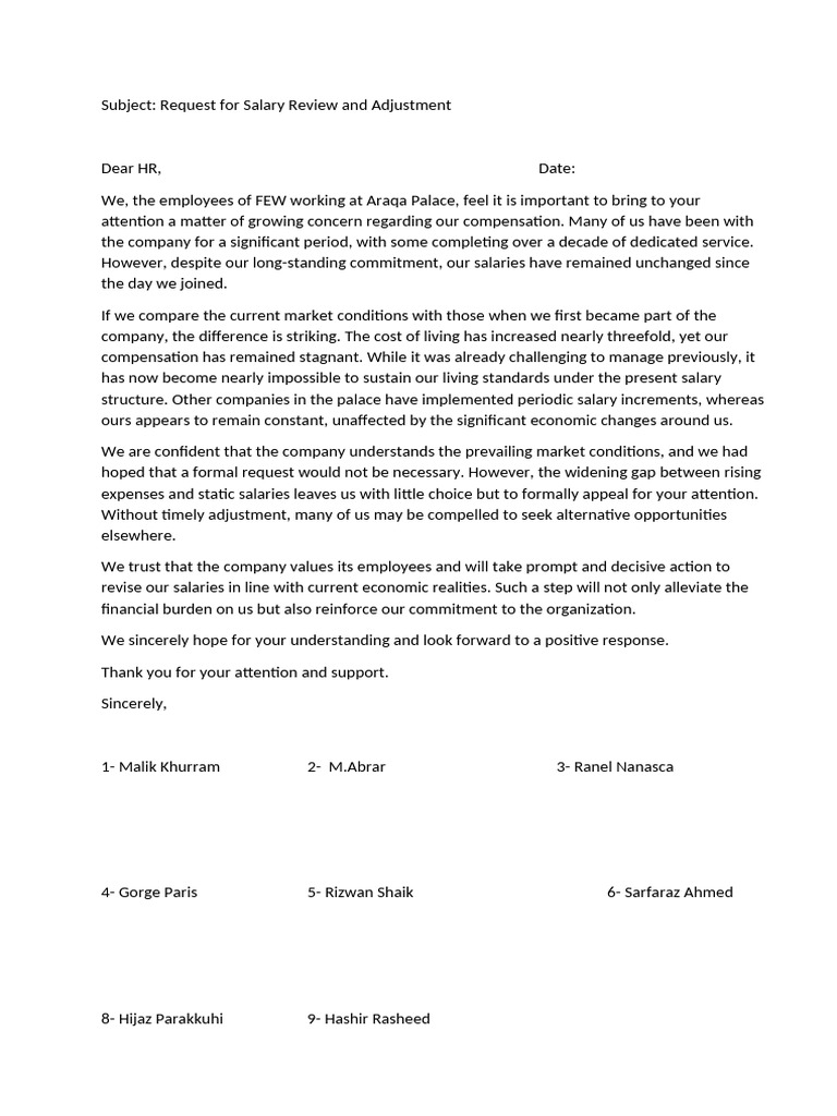 Salary Increment Request from Employees | PDF