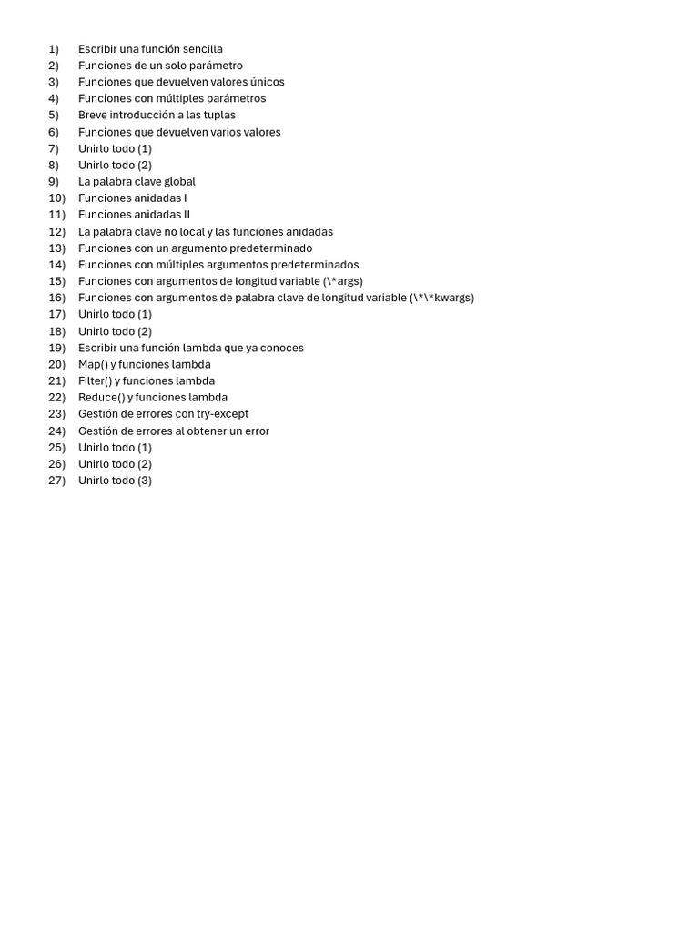 Curso - Funciones en Python | PDF | Función (Matemáticas) | Python (lenguaje de programación)