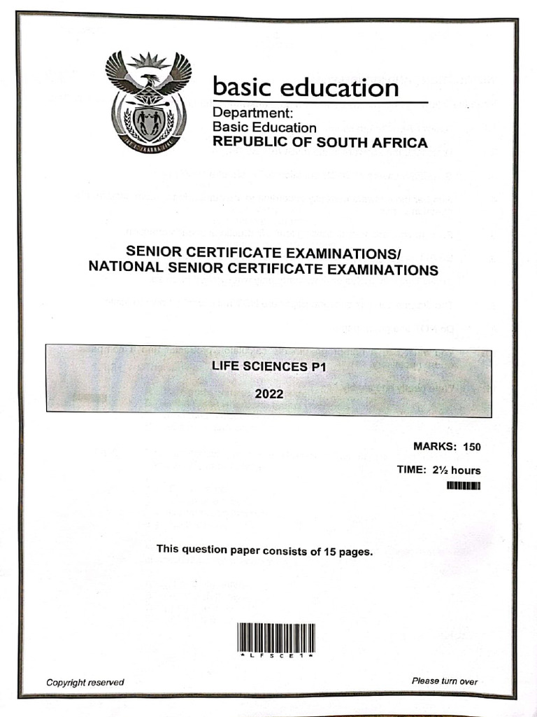 Life Sciences P1 SC NSC May June 2022 | PDF