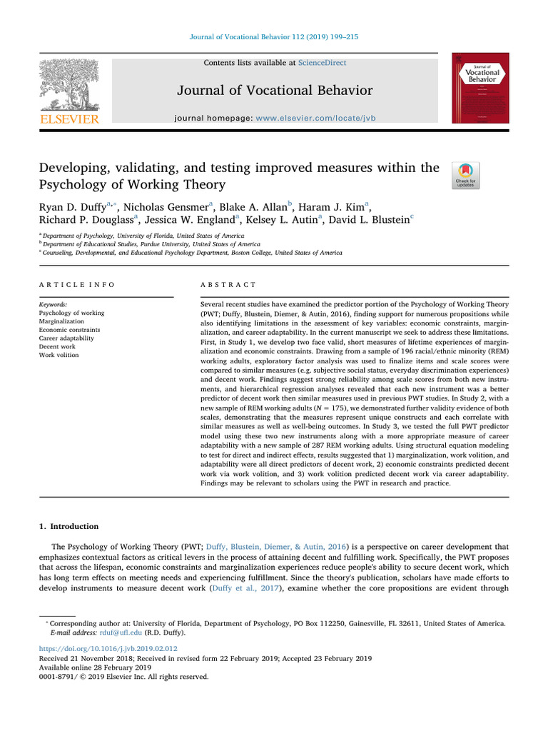 Developing, Validating, And Testing Improved Measures | PDF ...