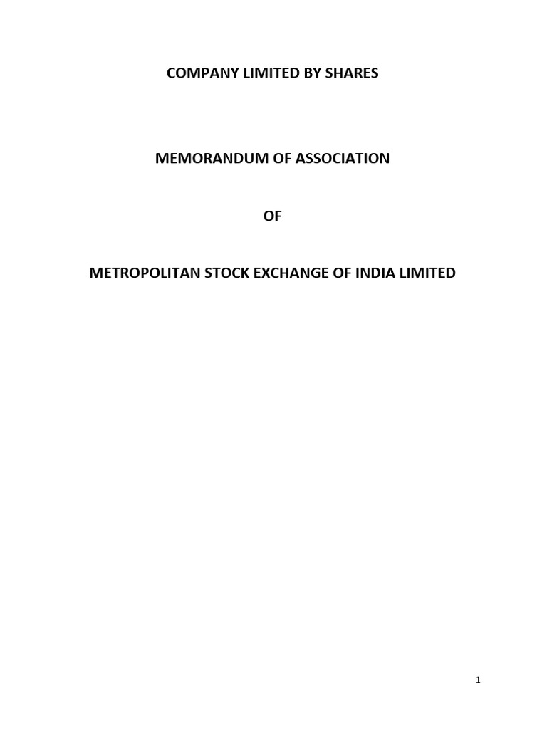 MOA---AOA | PDF | Securities (Finance) | Arbitration