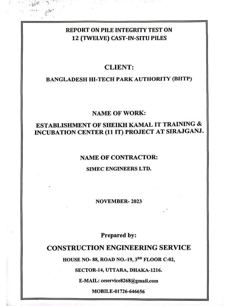 Pile Integrity Test (PIT) | PDF