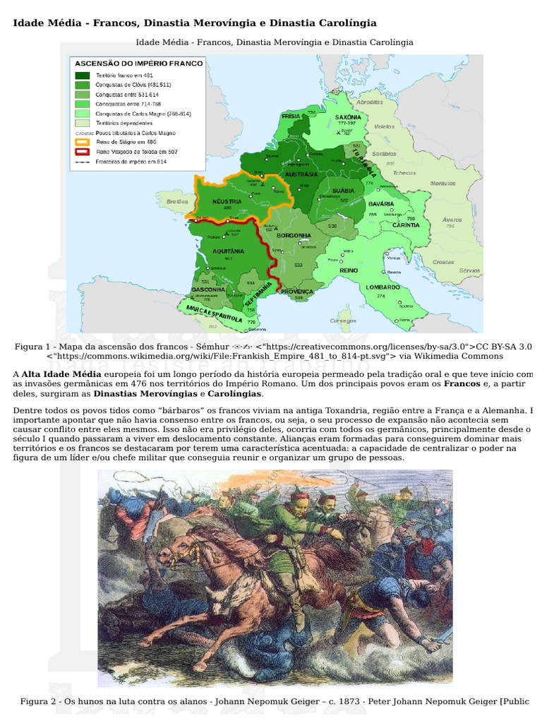Dinastias Merovíngia e Carolíngia | PDF | Carlos Magno | Idade Média