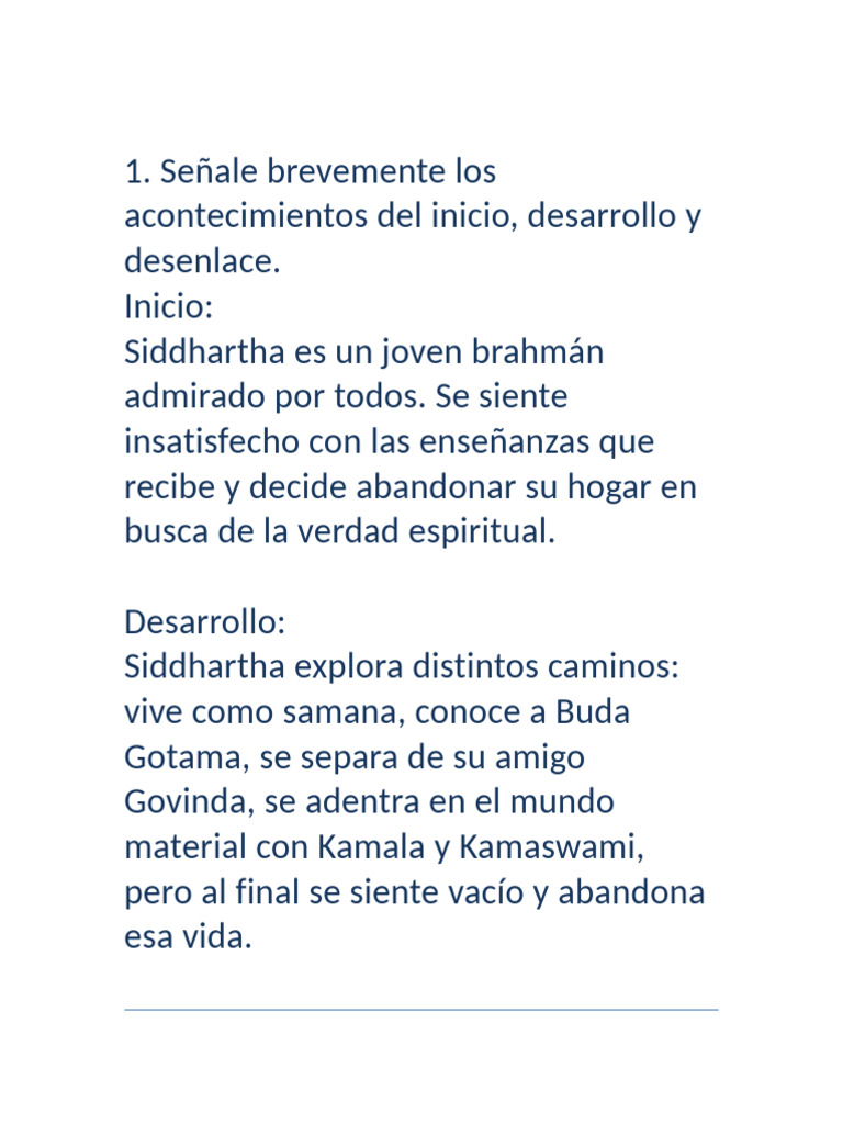 Resumen Siddhartha Imprimible | PDF | Espiritualidad