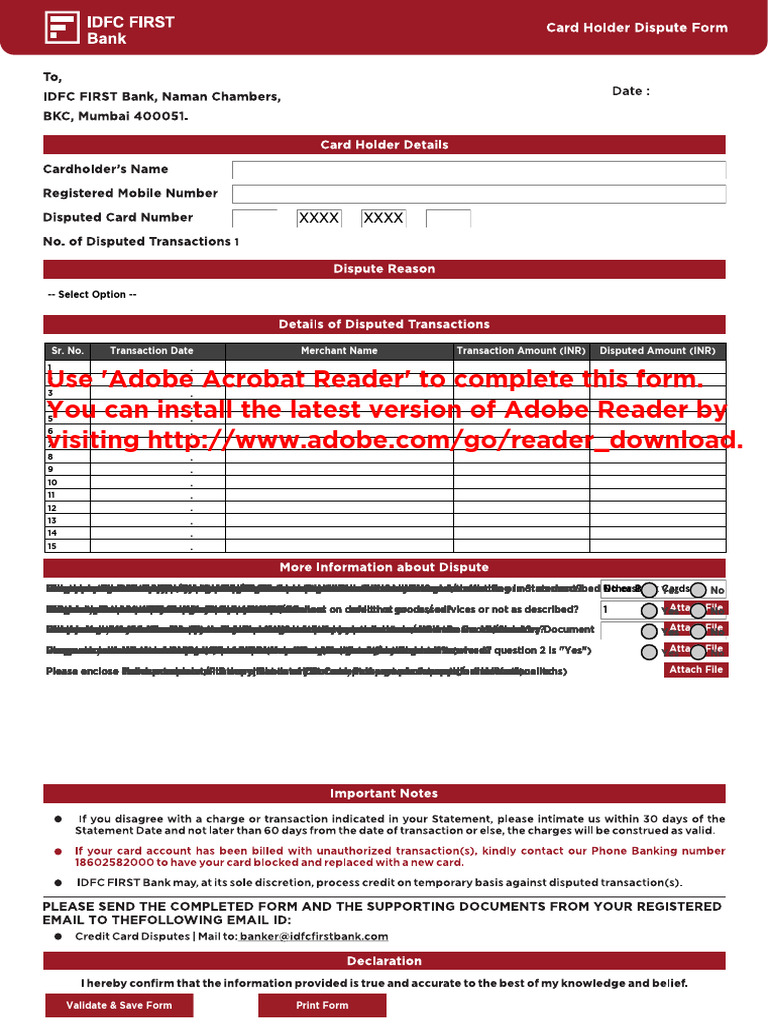 Transaction Dispute Form Guide | PDF | Credit Card | Payments