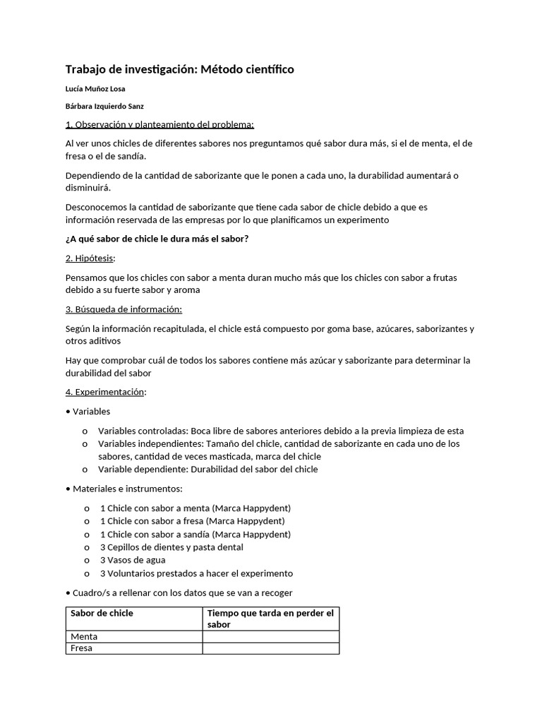 Trabajo FyQ | PDF | Experimentar