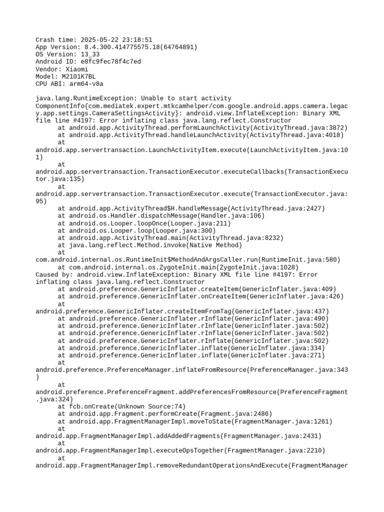 crash_20250522 | PDF | Java (Programming Language) | Android (Operating System)