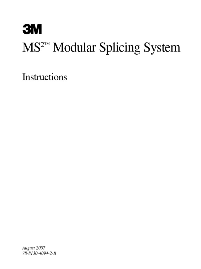3m_ms2_modular_splicing_system_manual | PDF | Electrical Connector ...
