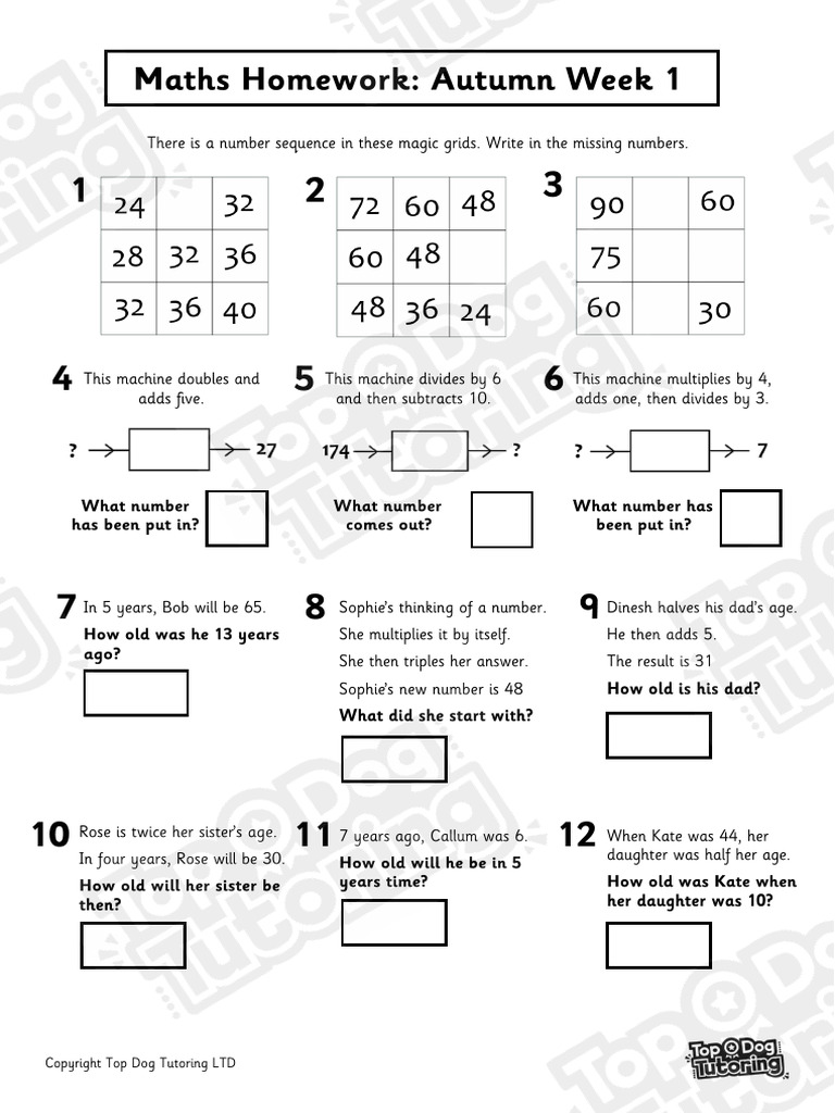 Week 1 Maths Homework 1 | PDF