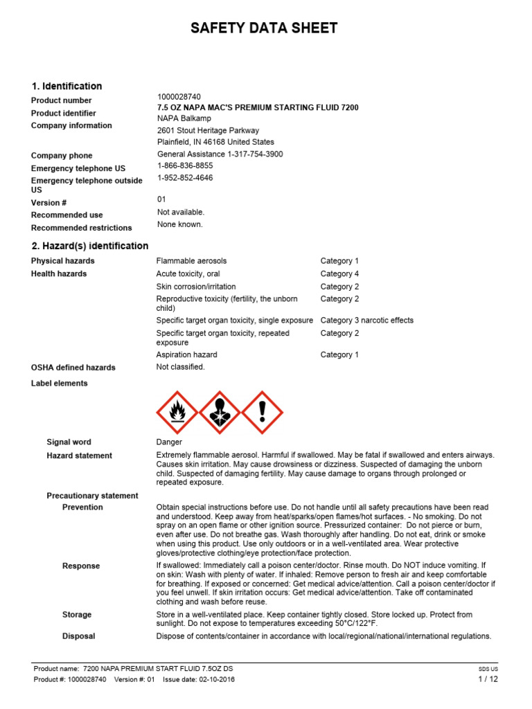 Mac 7200 Safety Data Sheet | PDF | Personal Protective Equipment ...