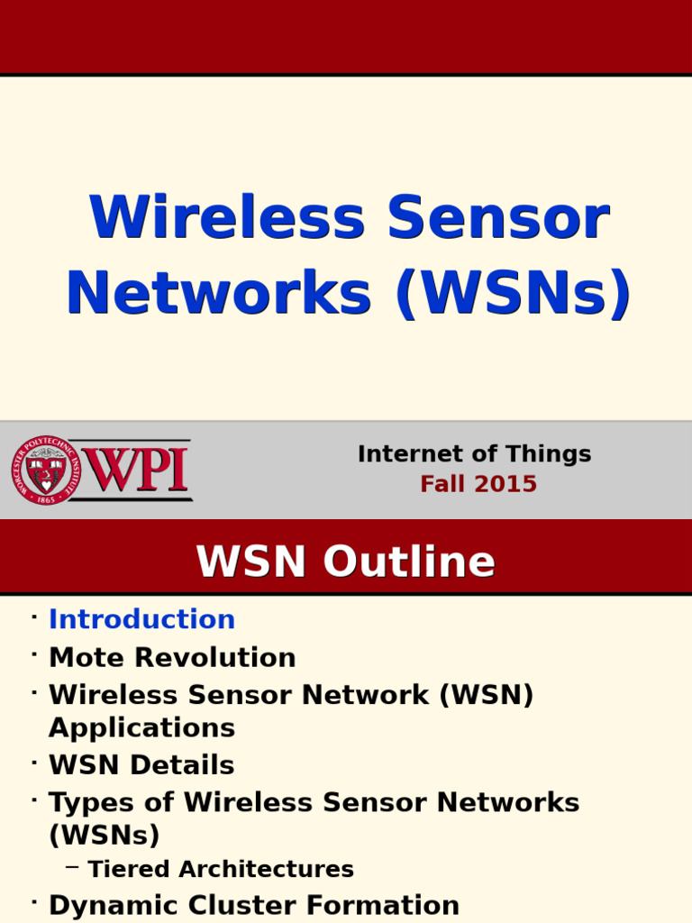 Wireless Sensor Networks F15 | PDF | Wireless Sensor Network | Computer Network