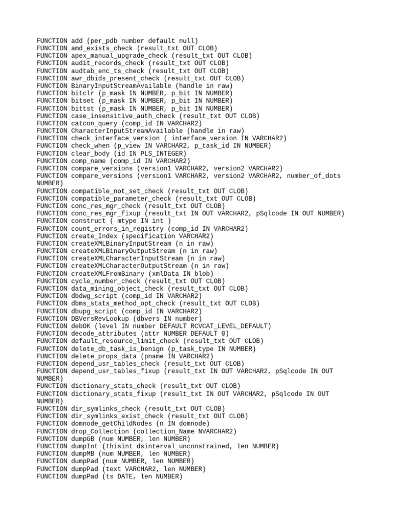 Oracle PL/SQL Function List | PDF | Software Development | Computer Programming