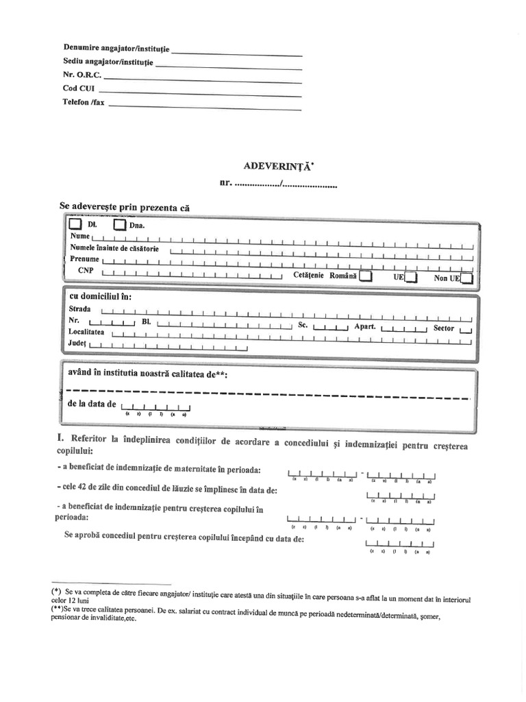 Adeverinta Tip | PDF