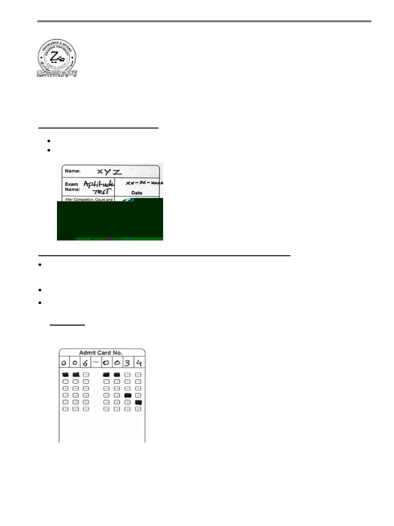 Ziauddin University Sample Aptitude Test | PDF | Multiple Choice ...