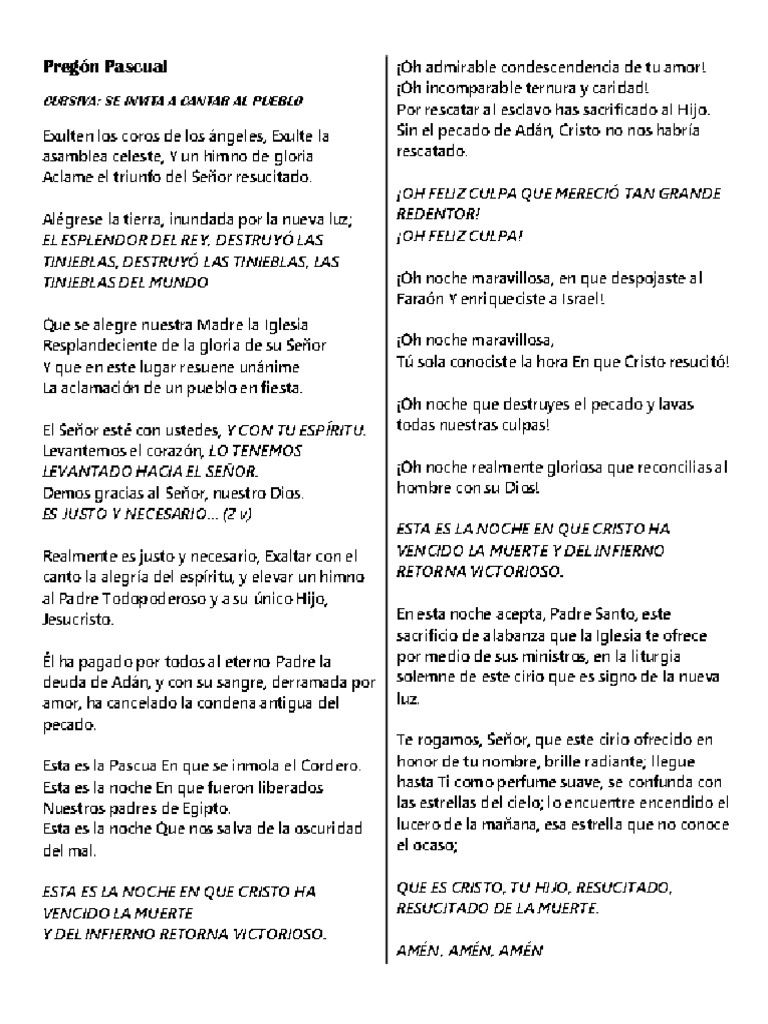 Pregón Pascual | PDF