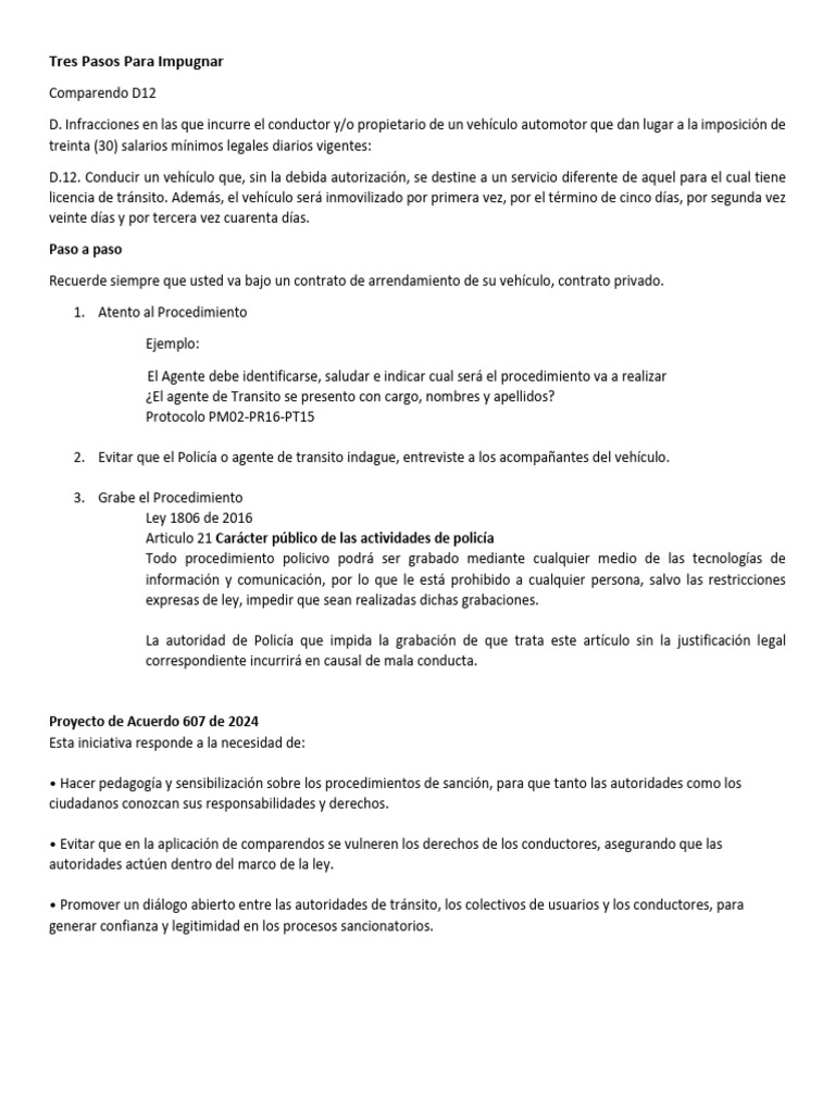 Tres Pasos para Impugnar El D12 | PDF