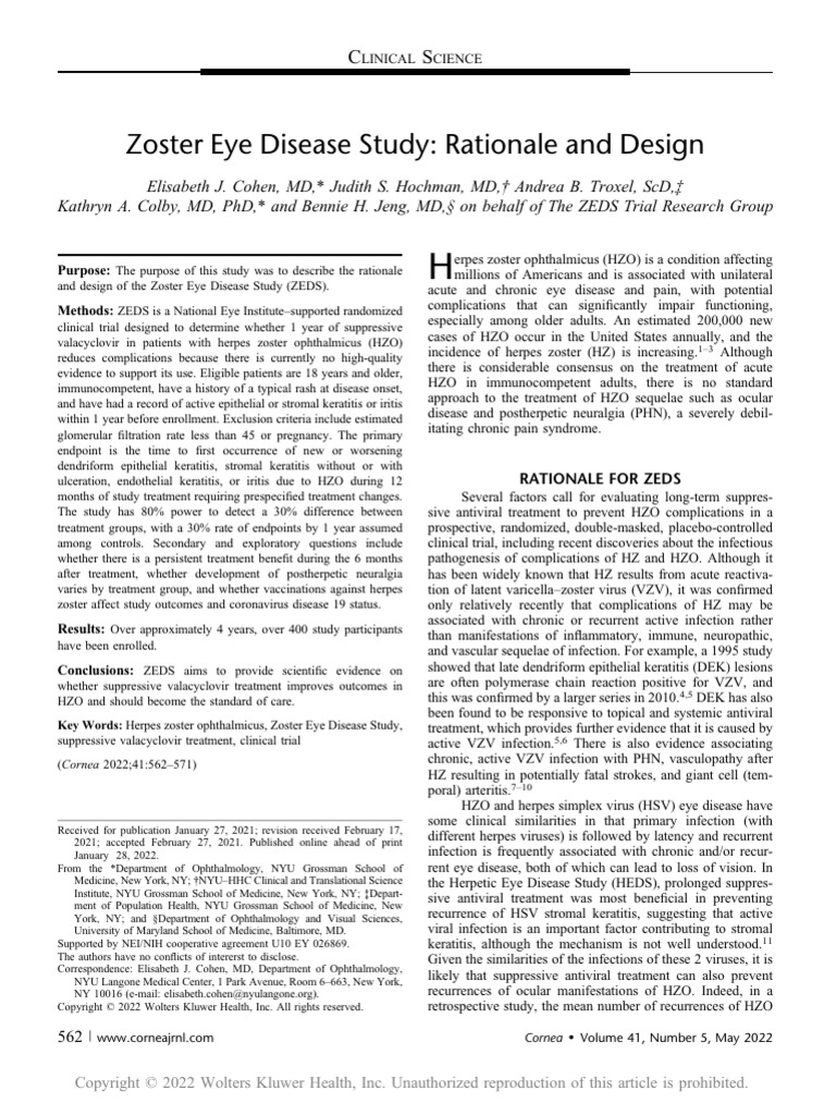 ZEDS Elisabeth J Cohen - Cornea.2022 | PDF | Medical Specialties ...
