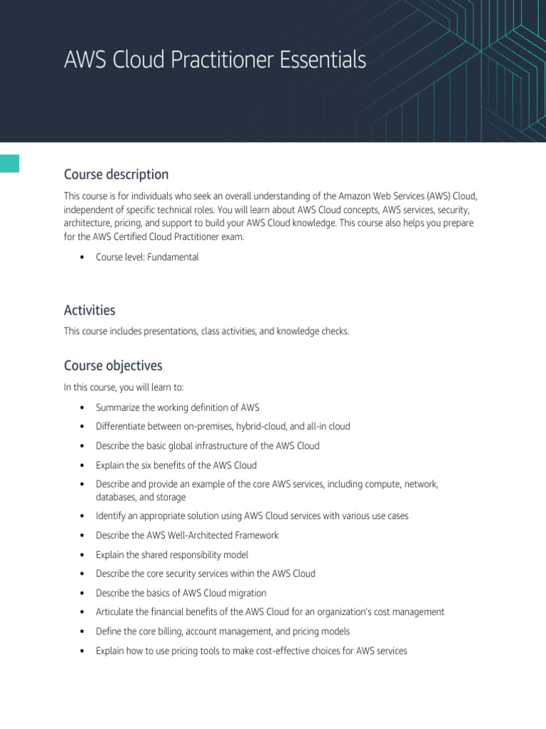 AWS Certified Cloud Practitioner | PDF | Amazon Web Services | Cloud Computing