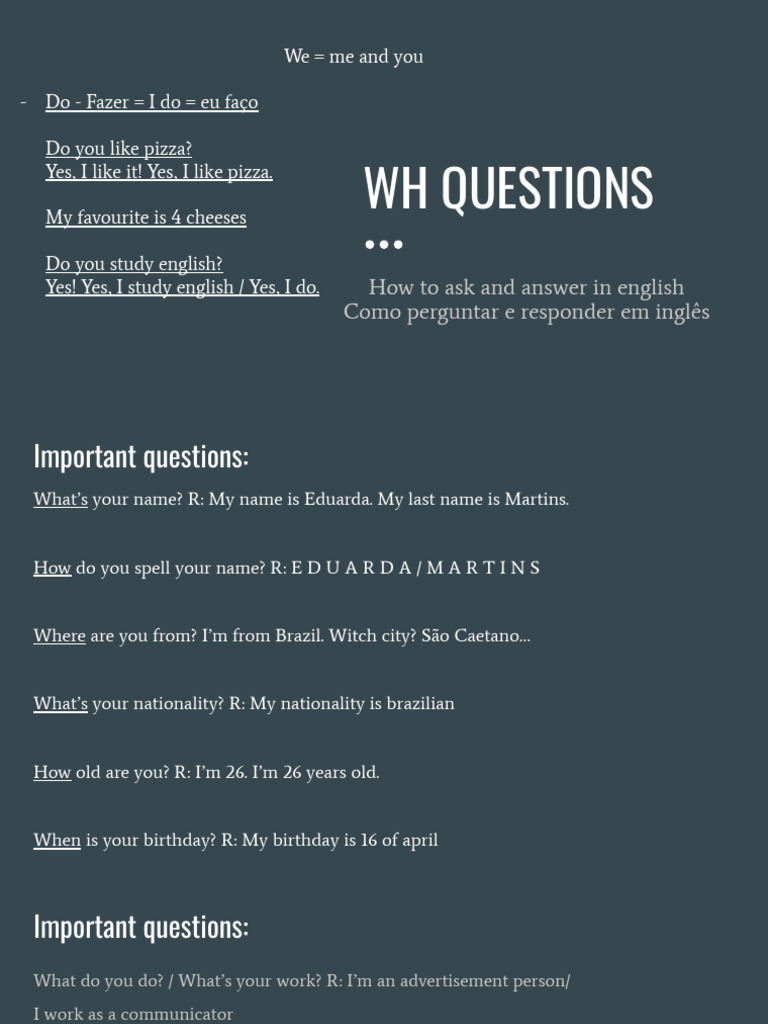 Mastering WH Questions in English | PDF