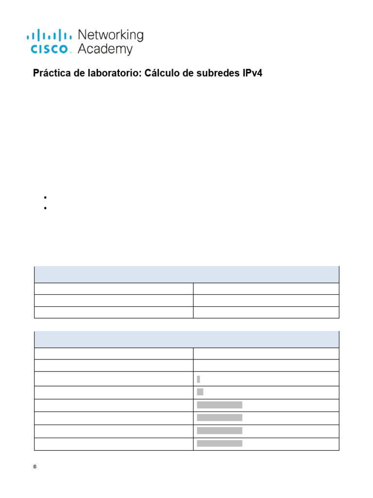 11.6.6 Lab - Calculate IPv4 Subnets | PDF | Dirección IP | Red de ...