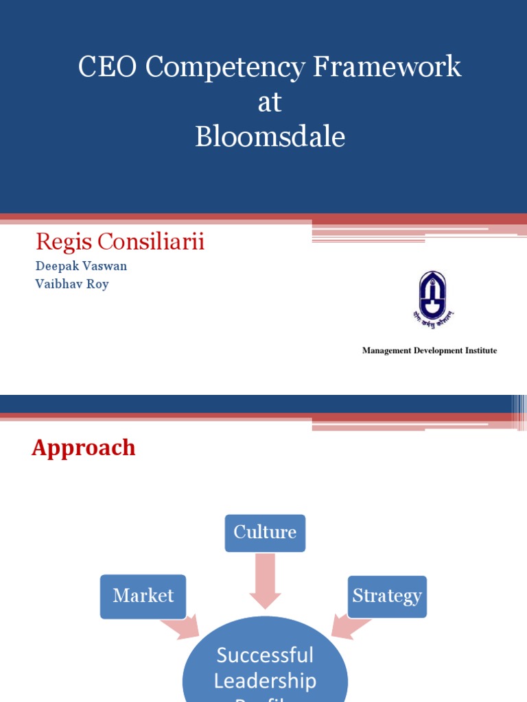 CEO Competency Framework - Regis Consiliarii - MDI | PDF | Competence ...