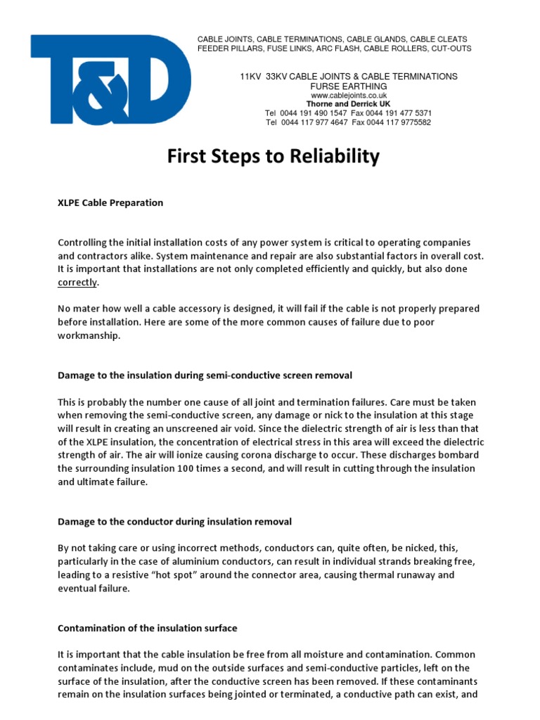 Cable Termination Failure Reasons | PDF | Insulator (Electricity) | Cable