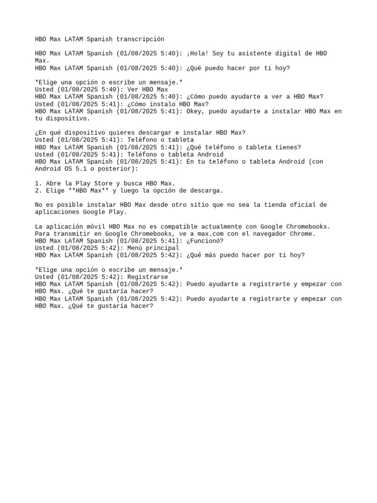 HBO Max LATAM Spanish Transcript | PDF