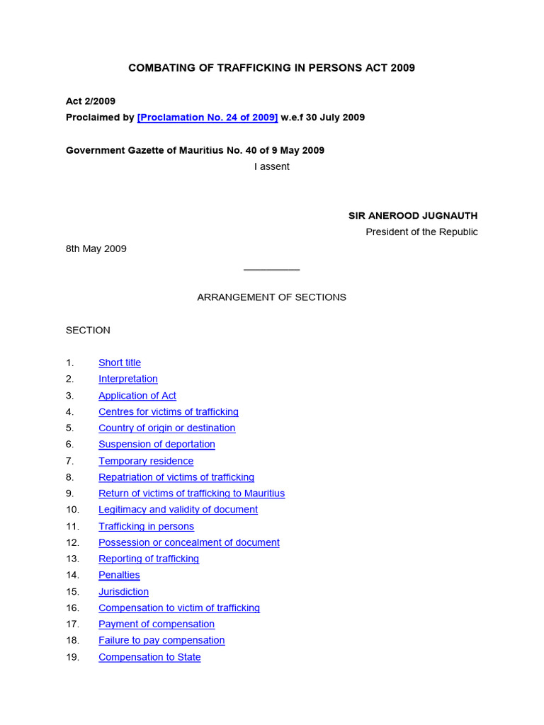 CTIP Act2009 - Amended 2023 | PDF | Search Warrant | Human Trafficking