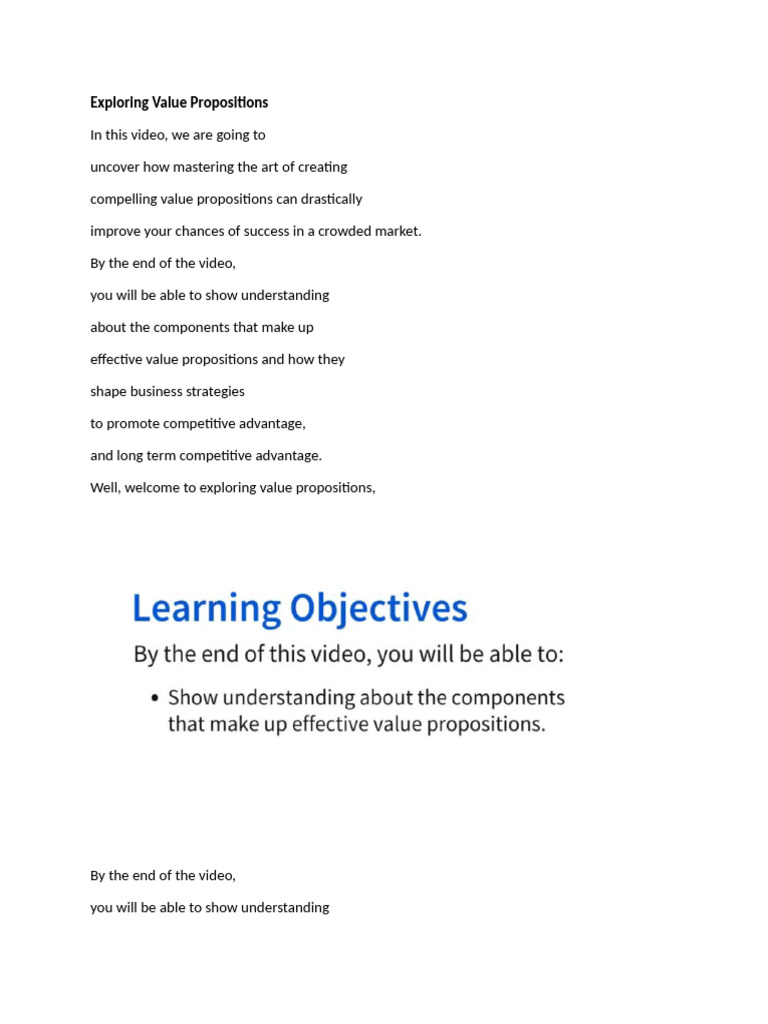Mastering Effective Value Propositions | PDF | Competitive Advantage ...