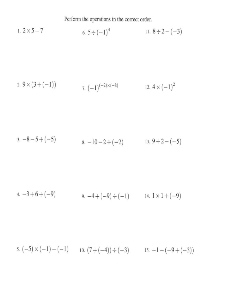 A7 - Order of Operations | PDF
