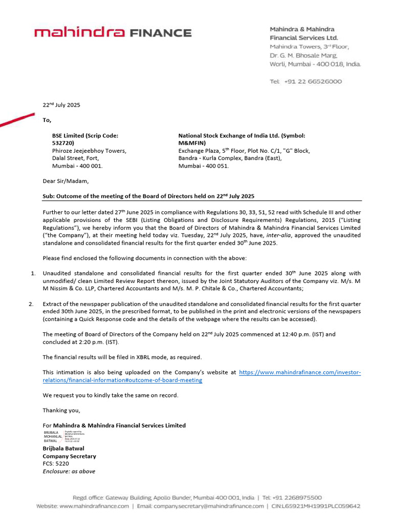 To, BSE Limited (Scrip Code: 532720) National Stock Exchange of India ...