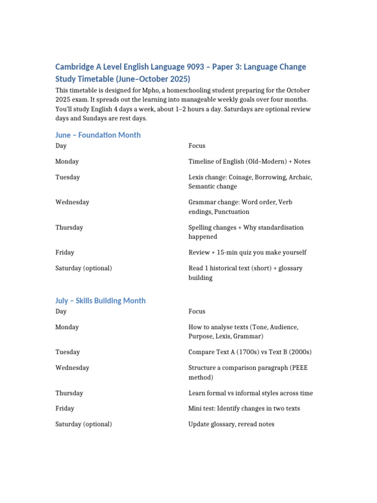 A Level English Language 9093 Paper 3 Timetable Mpho | PDF | English ...