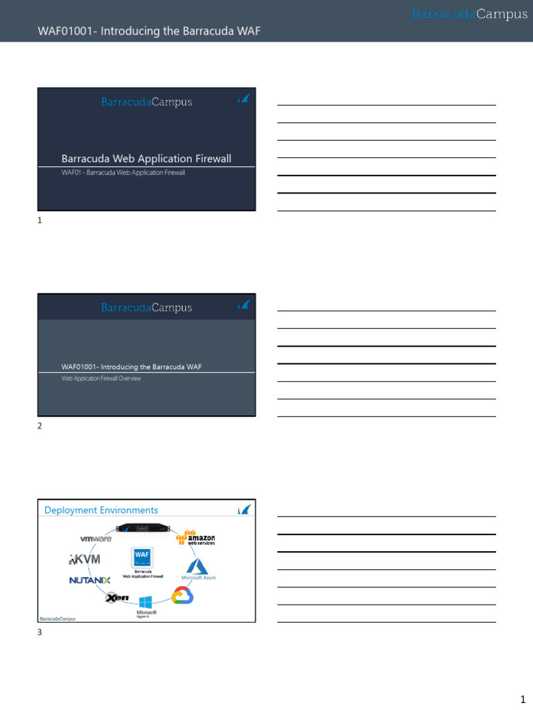 Waf01001 - Introducing The Barracuda Waf Slide Deck | PDF | Security Technology | Security