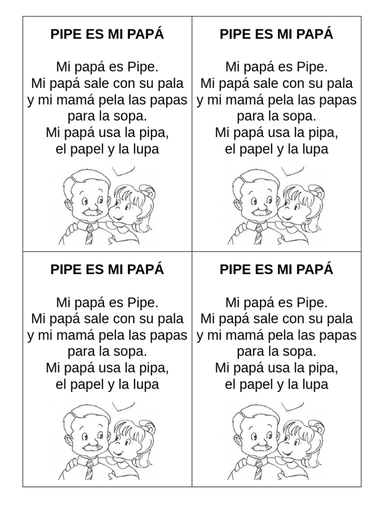 Lectura corta: Pipe es mi papá | PDF