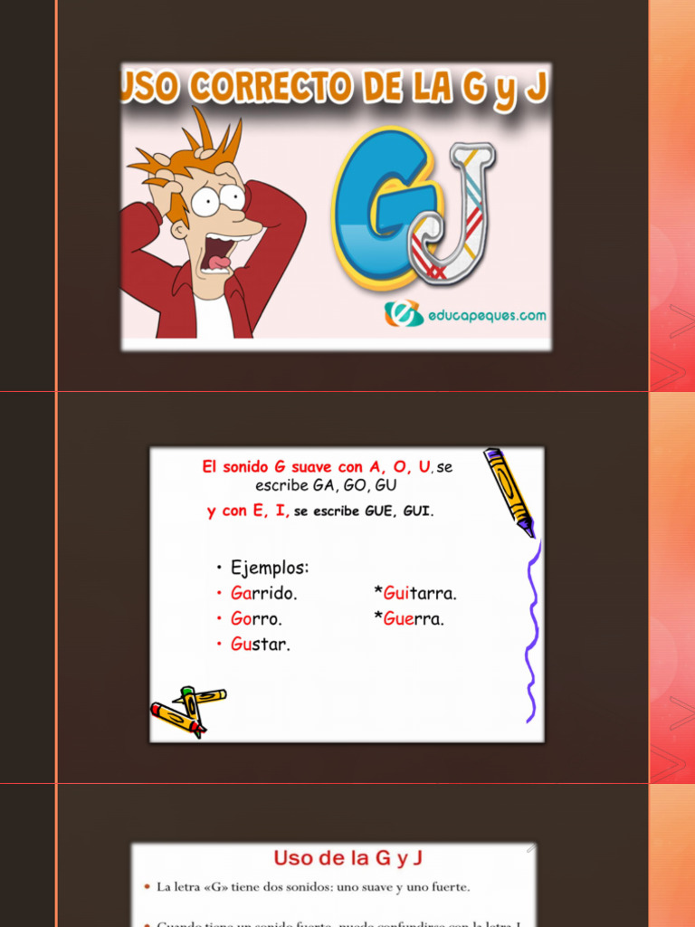 Uso de La g y j | PDF