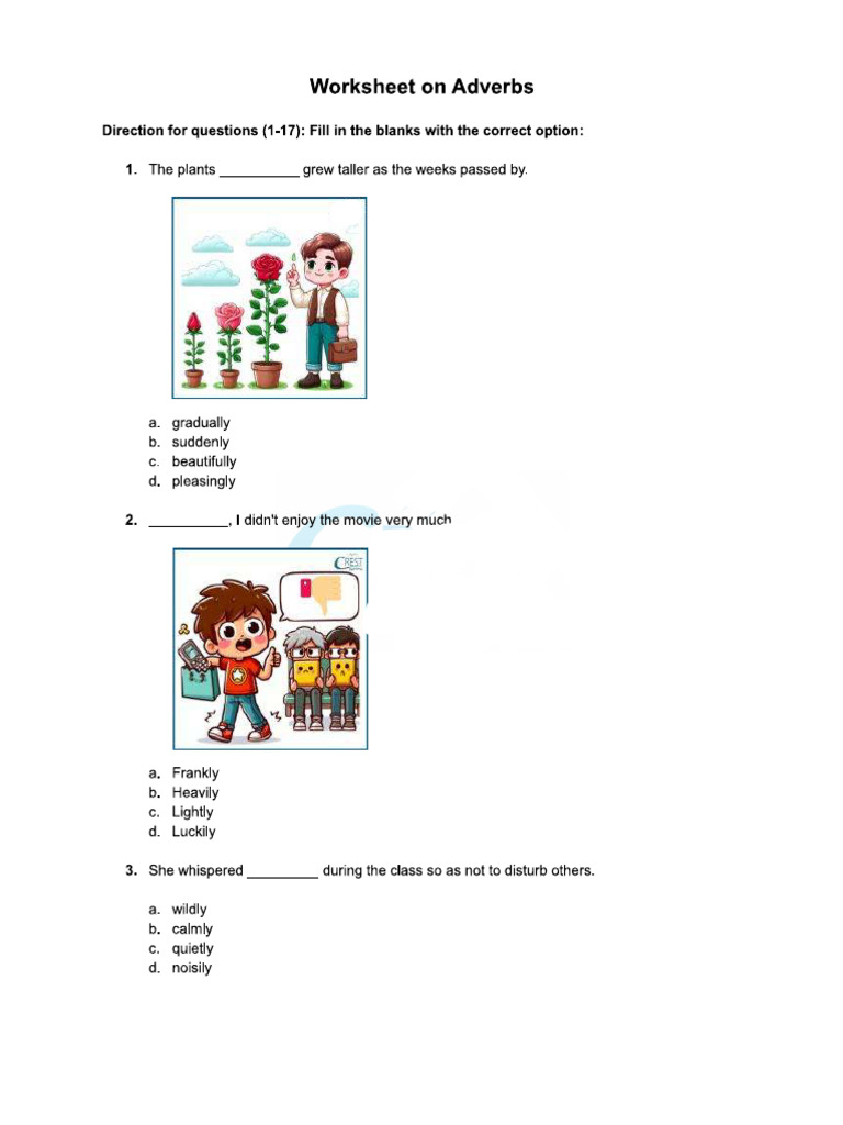 Adverb Class 2 Worksheet-20.08.2025 | PDF