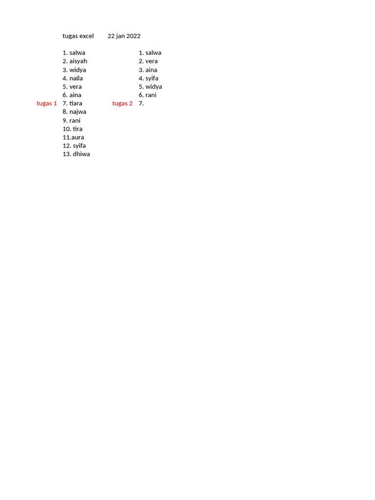 Tugas Excel Diagram | PDF