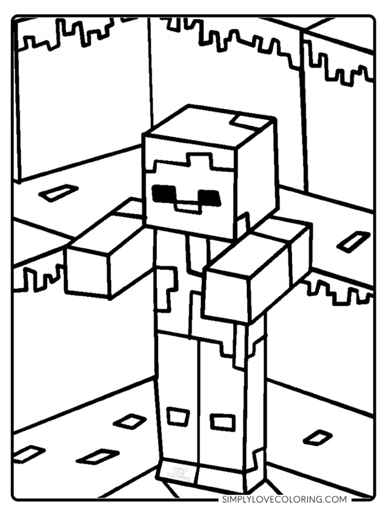 Zombie Minecraft Coloring Pages | PDF