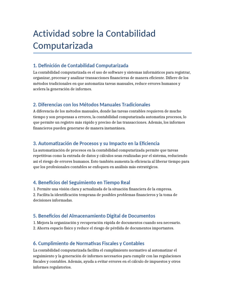Actividad Contabilidad Computarizada | PDF | Contabilidad | Auditoría